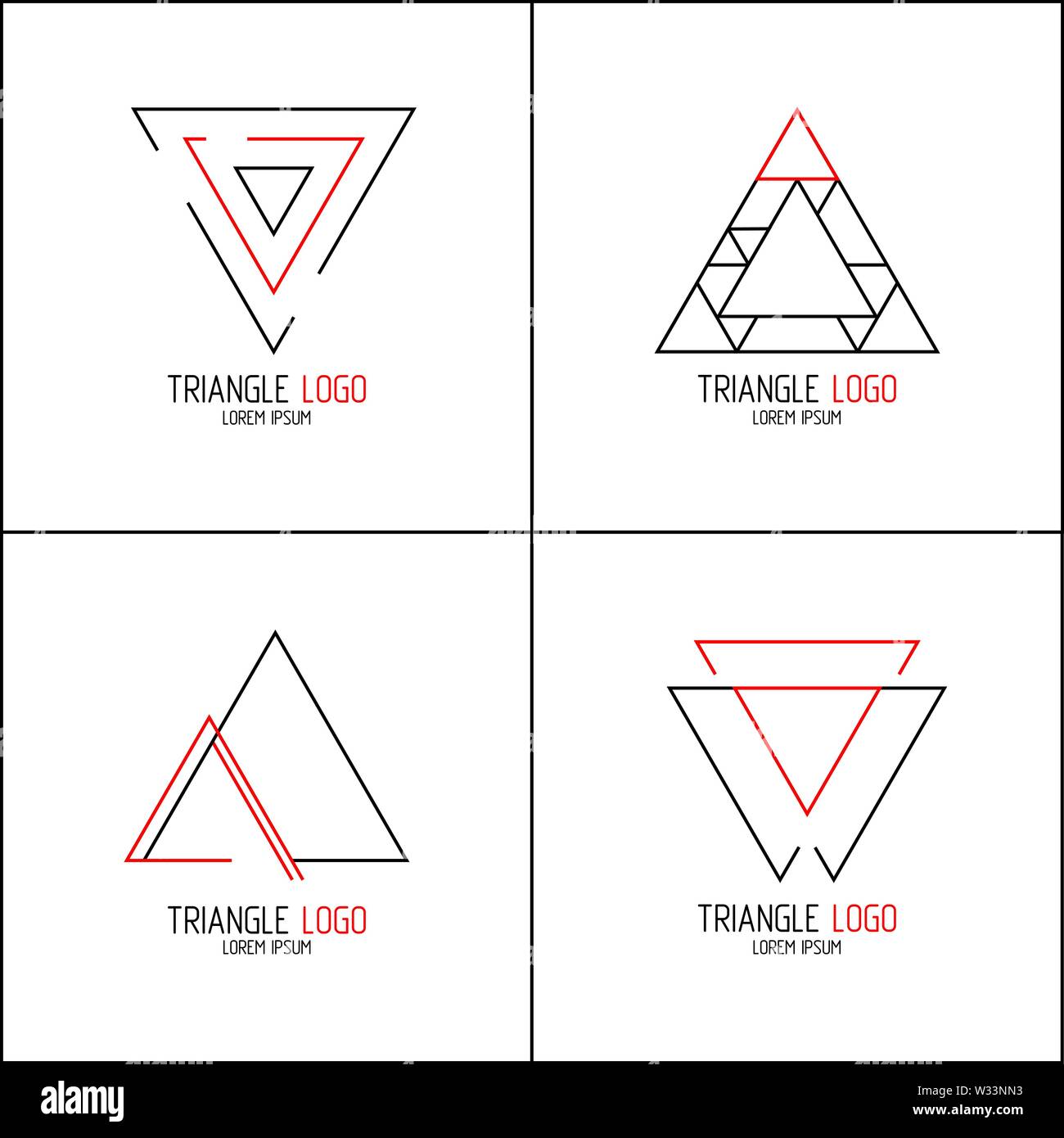 Set minimalistic trendy logos. Stylish vector line icon emblems for ...
