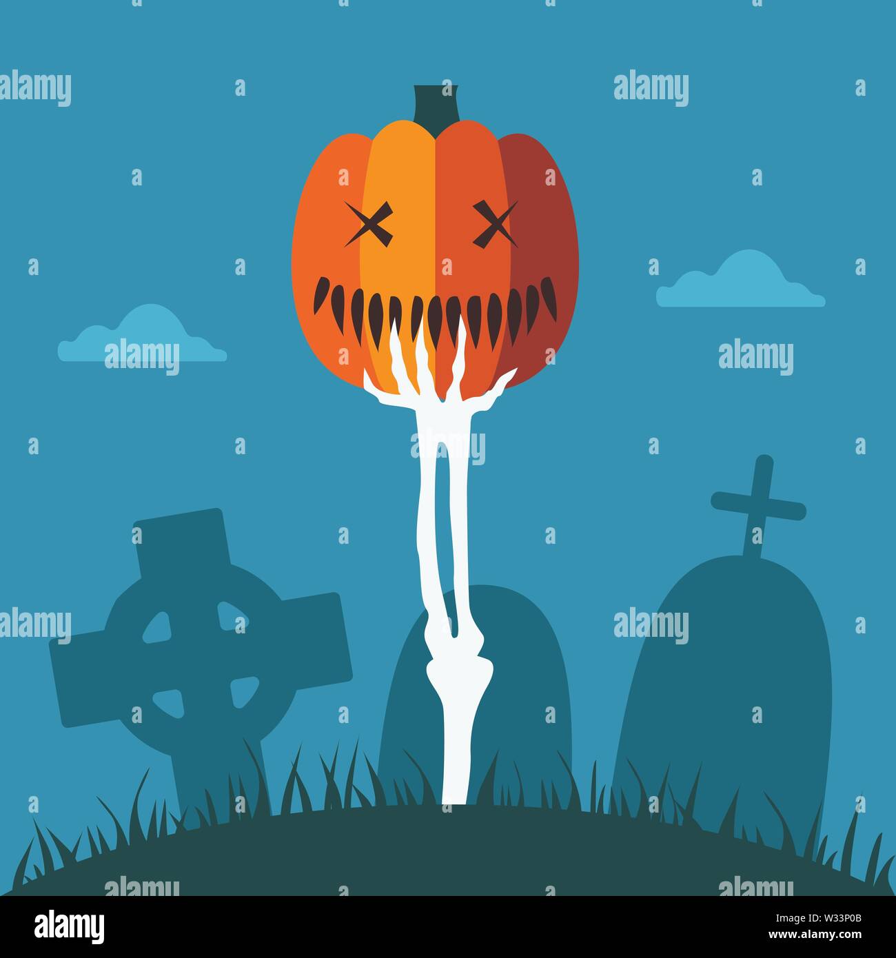 Hand carved evil pumpkin Stock Vector Images - Alamy