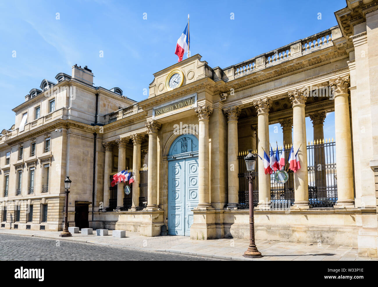 Southern entrance of the Palais Bourbon, seat of the French National ...