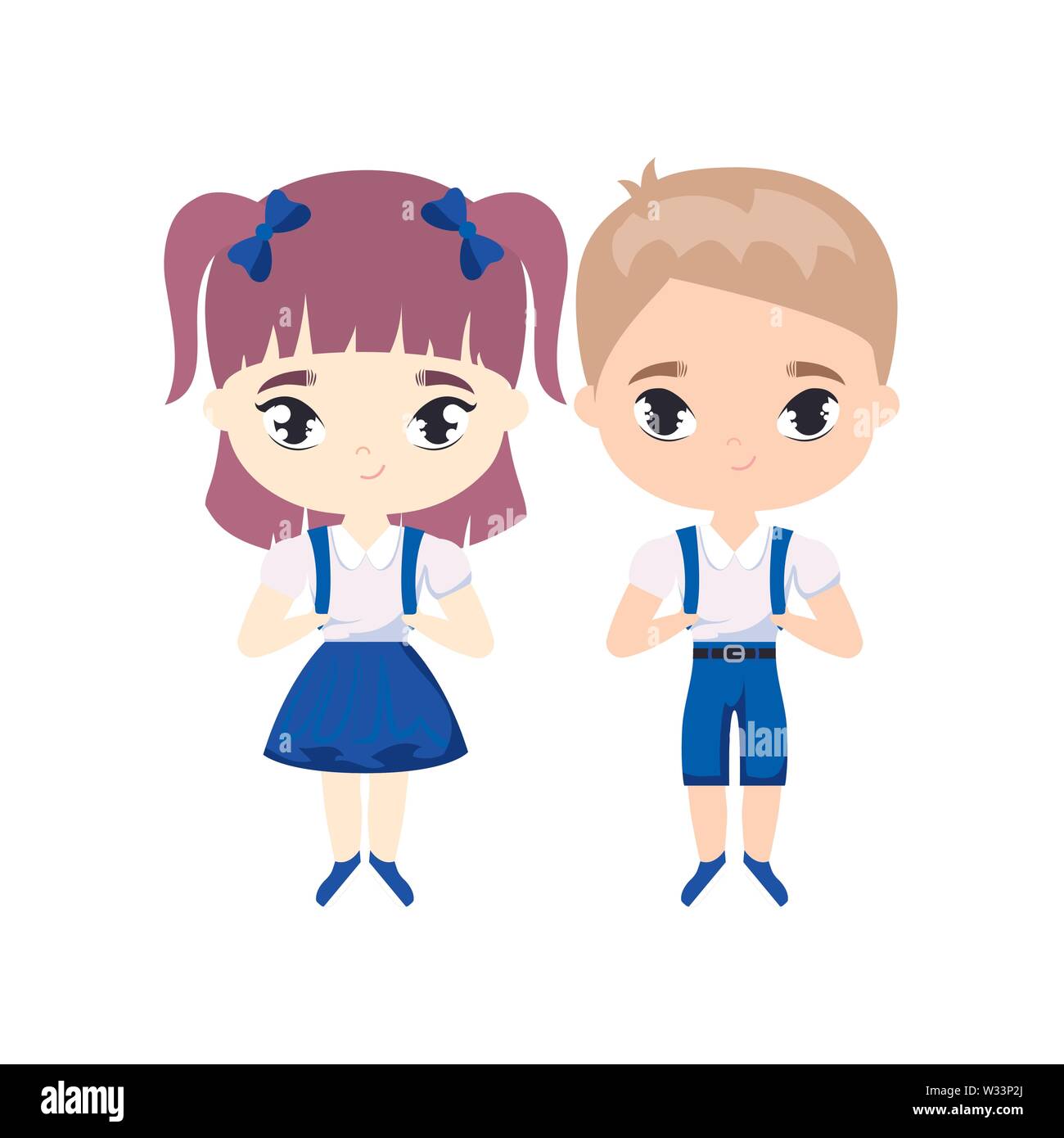 cute little students avatar character vector illustration design Stock ...