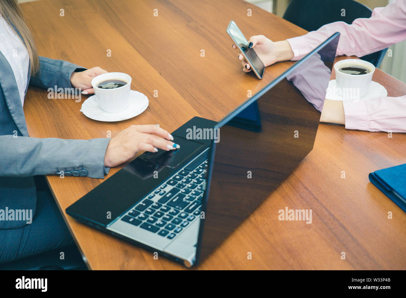 Coffee break after business negotiations. Coffee break while working in ...