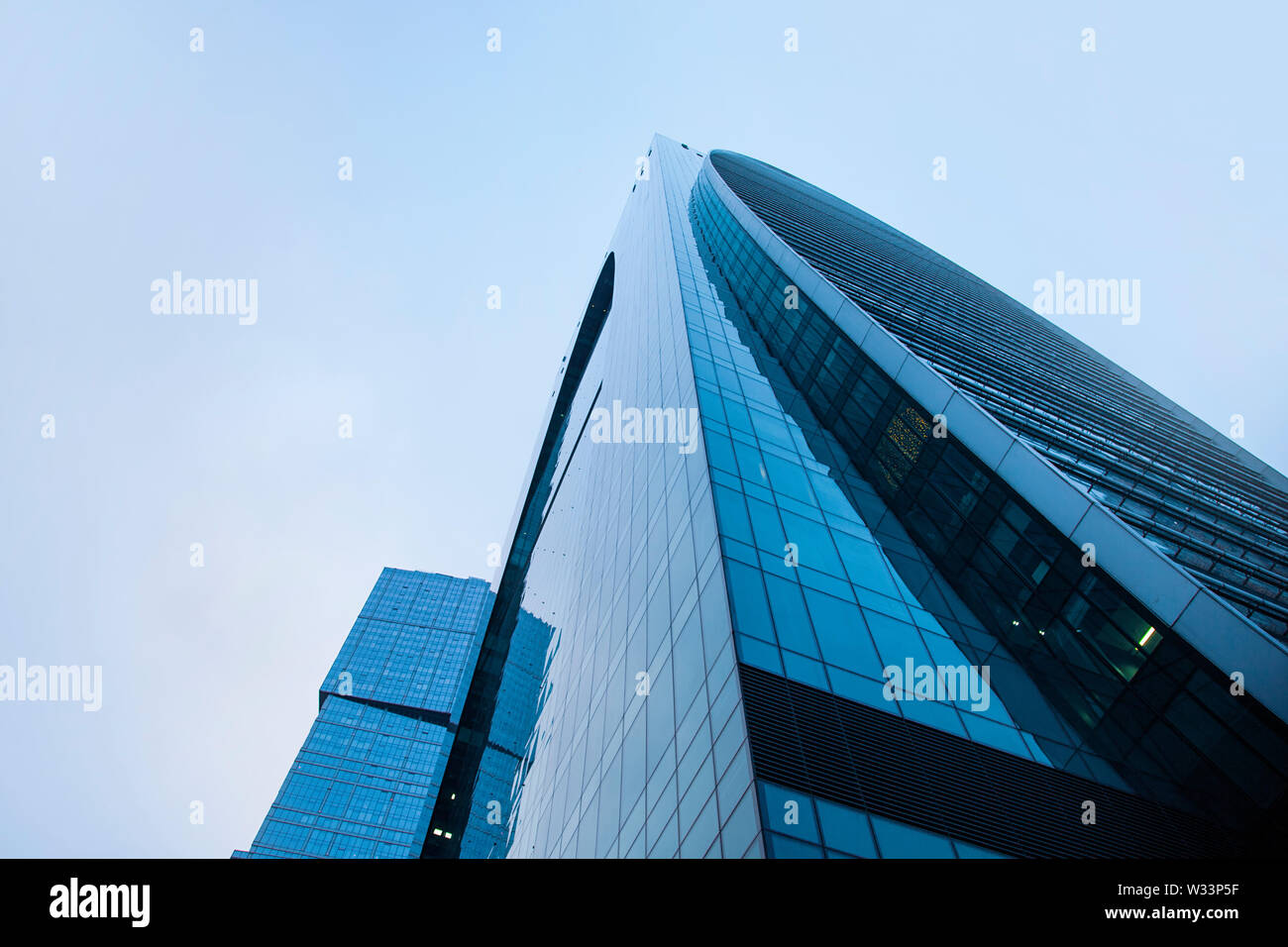Moscow City skyscrapers architecture complex night view Stock Photo - Alamy