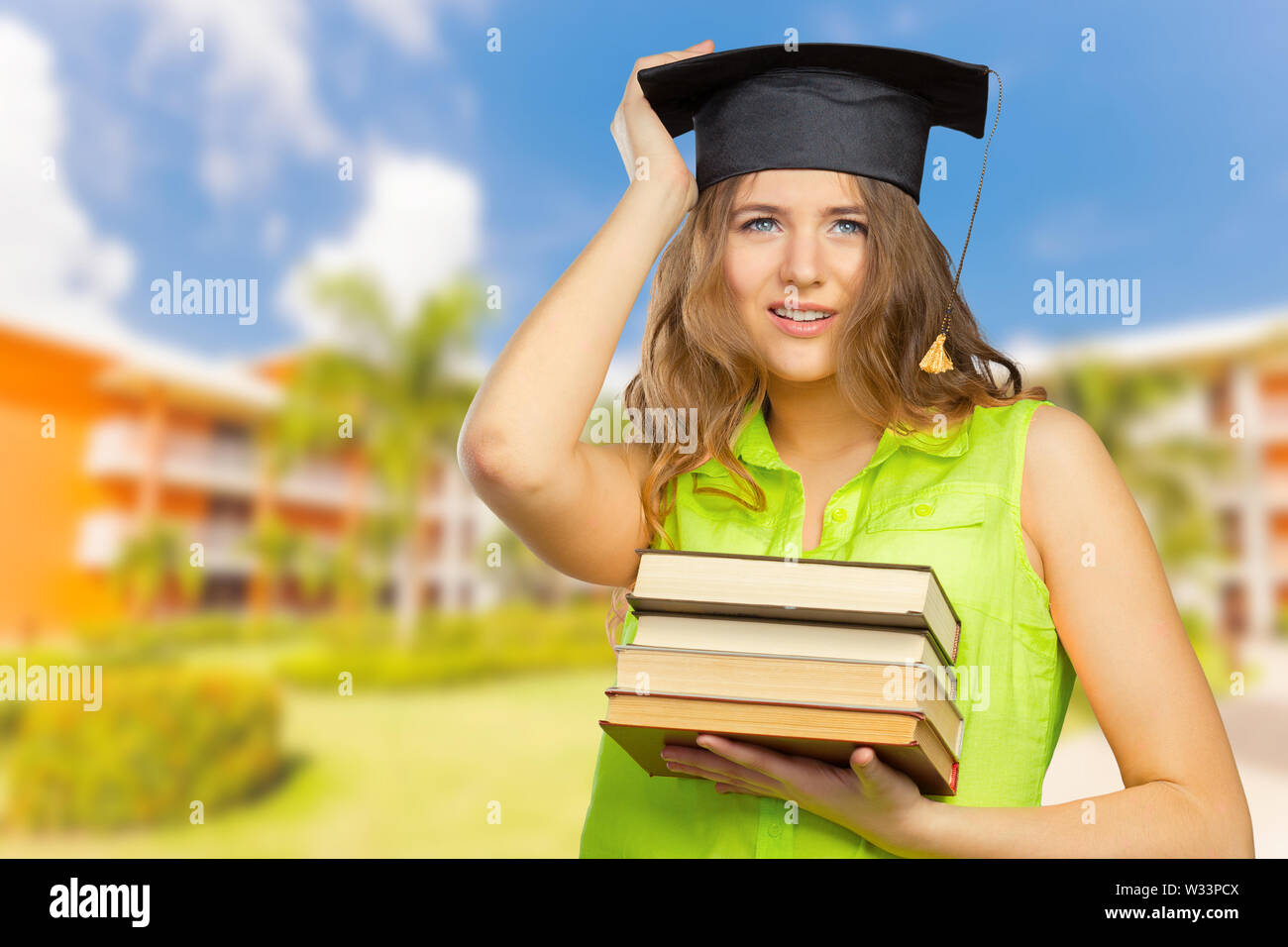 happy student in graduation cap Stock Photo - Alamy