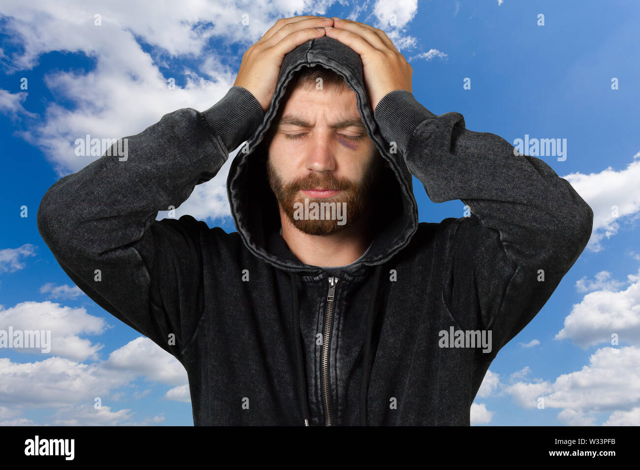Angry boy in hoodie hi-res stock photography and images - Alamy