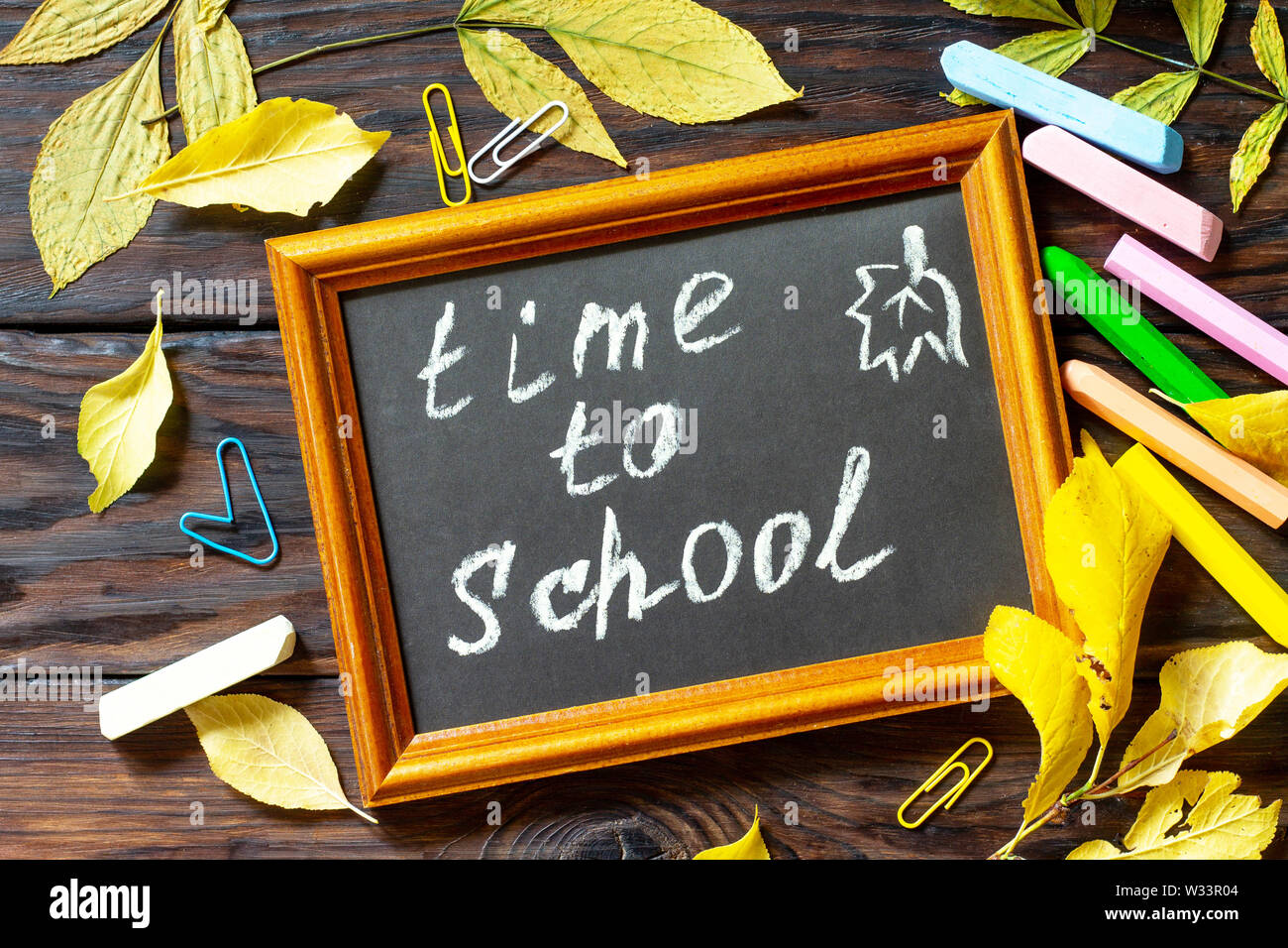 Time to School. Back to school concept. Education background with ...