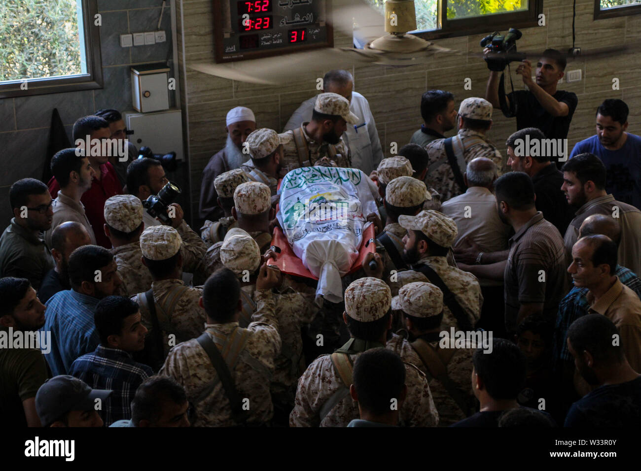 July 11, 2019 - Jabalia, Gaza. 11 July 2019. Mourners bid farewell to ...