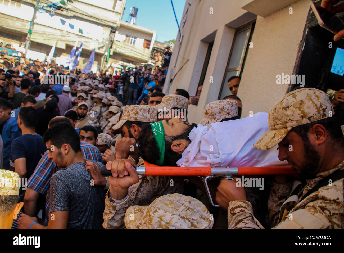 July 11, 2019 - Jabalia, Gaza. 11 July 2019. Mourners bid farewell to ...