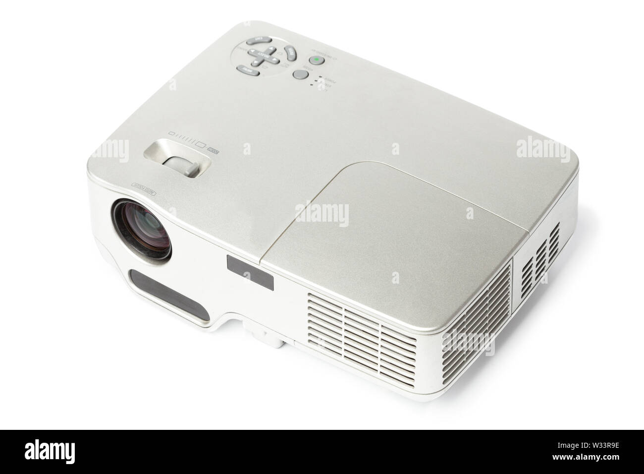 Projector multimedia silver colour on white background Stock Photo - Alamy