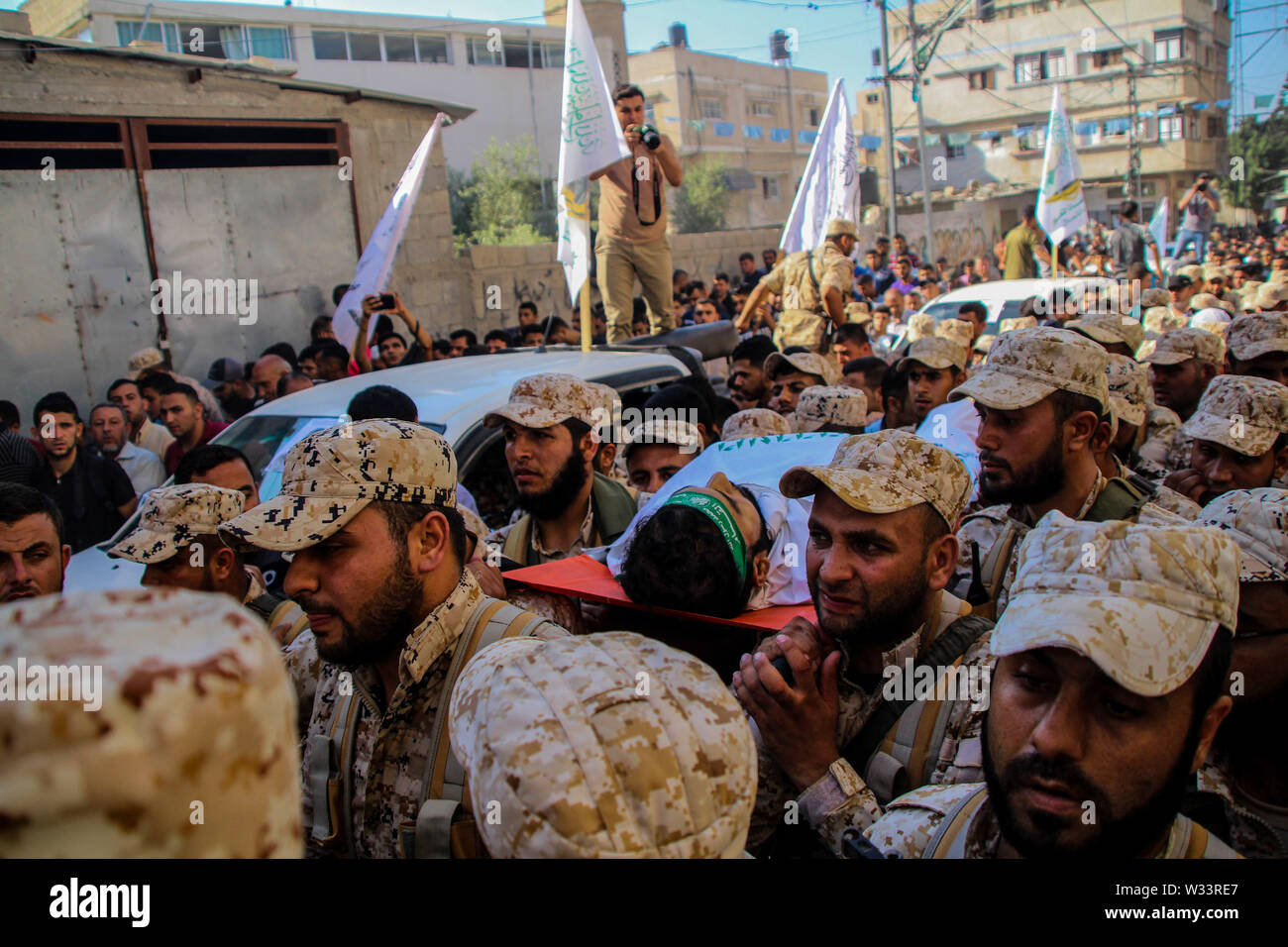 July 11, 2019 - Jabalia, Gaza. 11 July 2019. Mourners bid farewell to ...