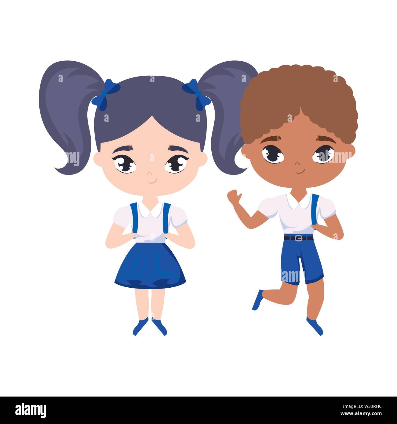 cute little students avatar character vector illustration design Stock ...