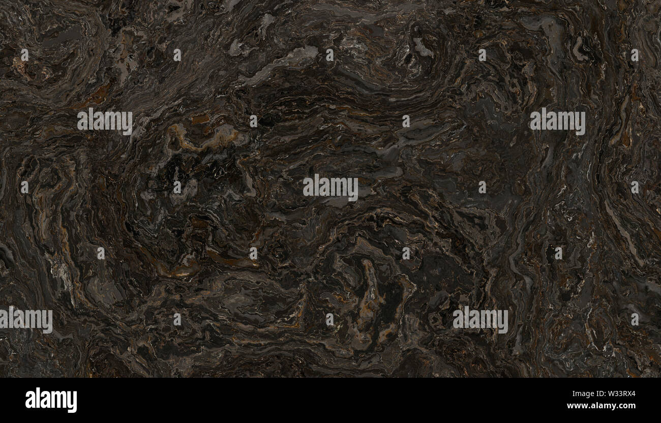 Dark marble pattern with curly silver and black inclusions. Abstract ...