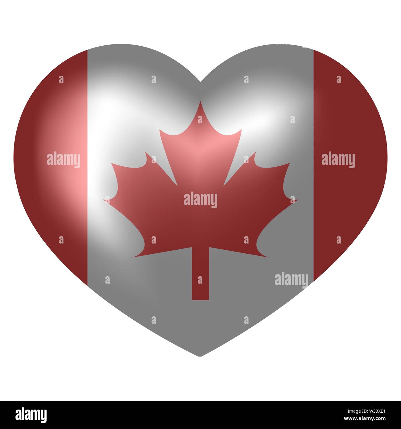 Flag of Canada in heart shape. vector illustration Stock Vector Image ...