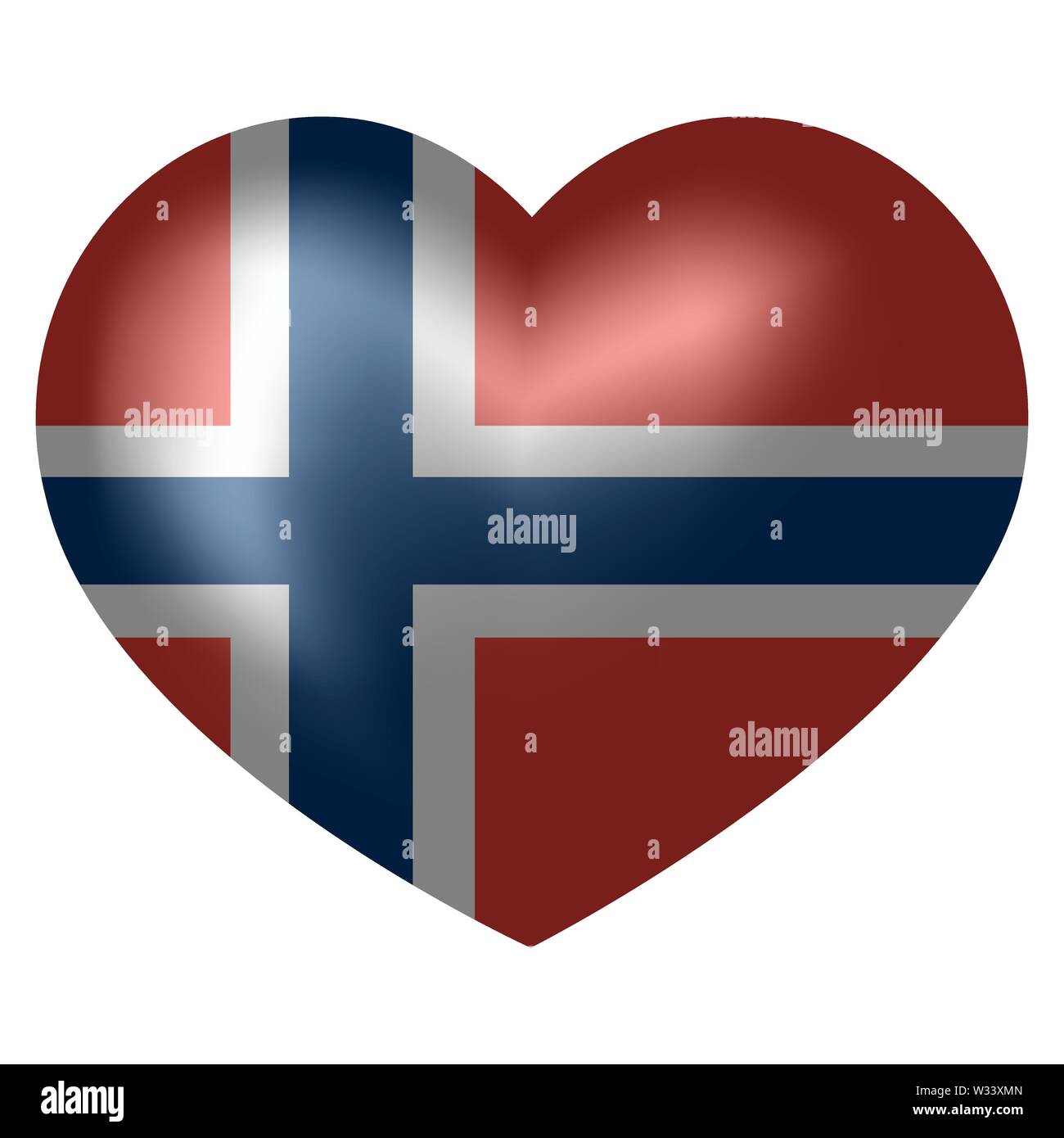 flag of Norway in heart shape. vector illustration Stock Vector Image ...