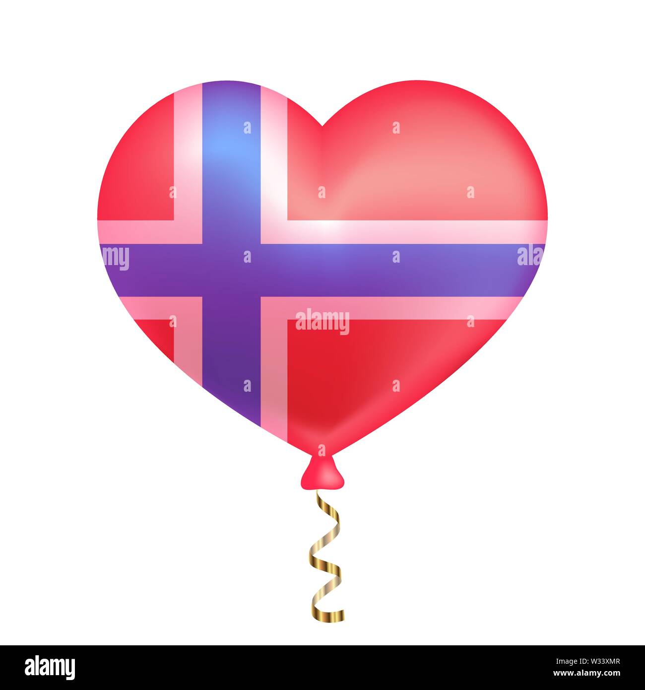 flag of Norway in heart shape. vector illustration Stock Vector Image ...