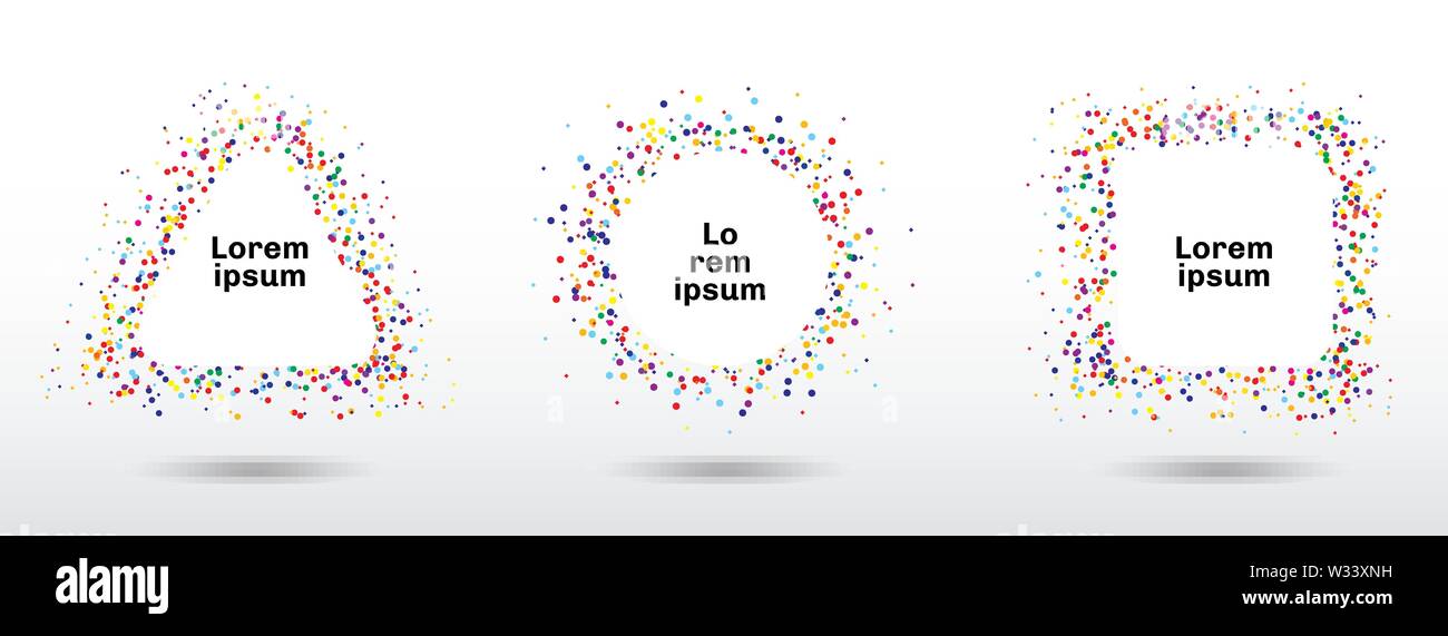 Set of label geometric triangle, circle, square space for text with ...