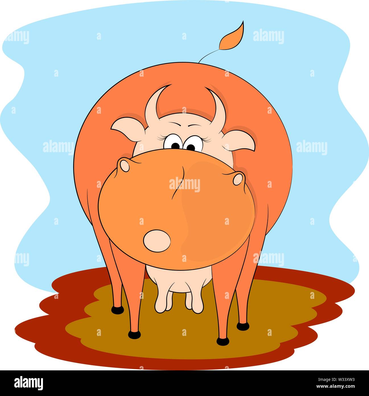 Funny Cow Cartoon Vector Illustration Comic Cartoon Cow Vector Illustration Stock Vector Image