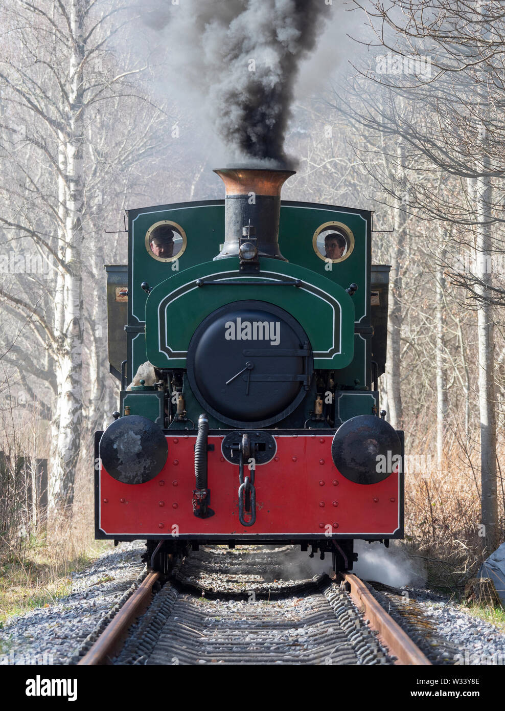 Restored steam engine (the Bon-Accord) running on a section of the ...