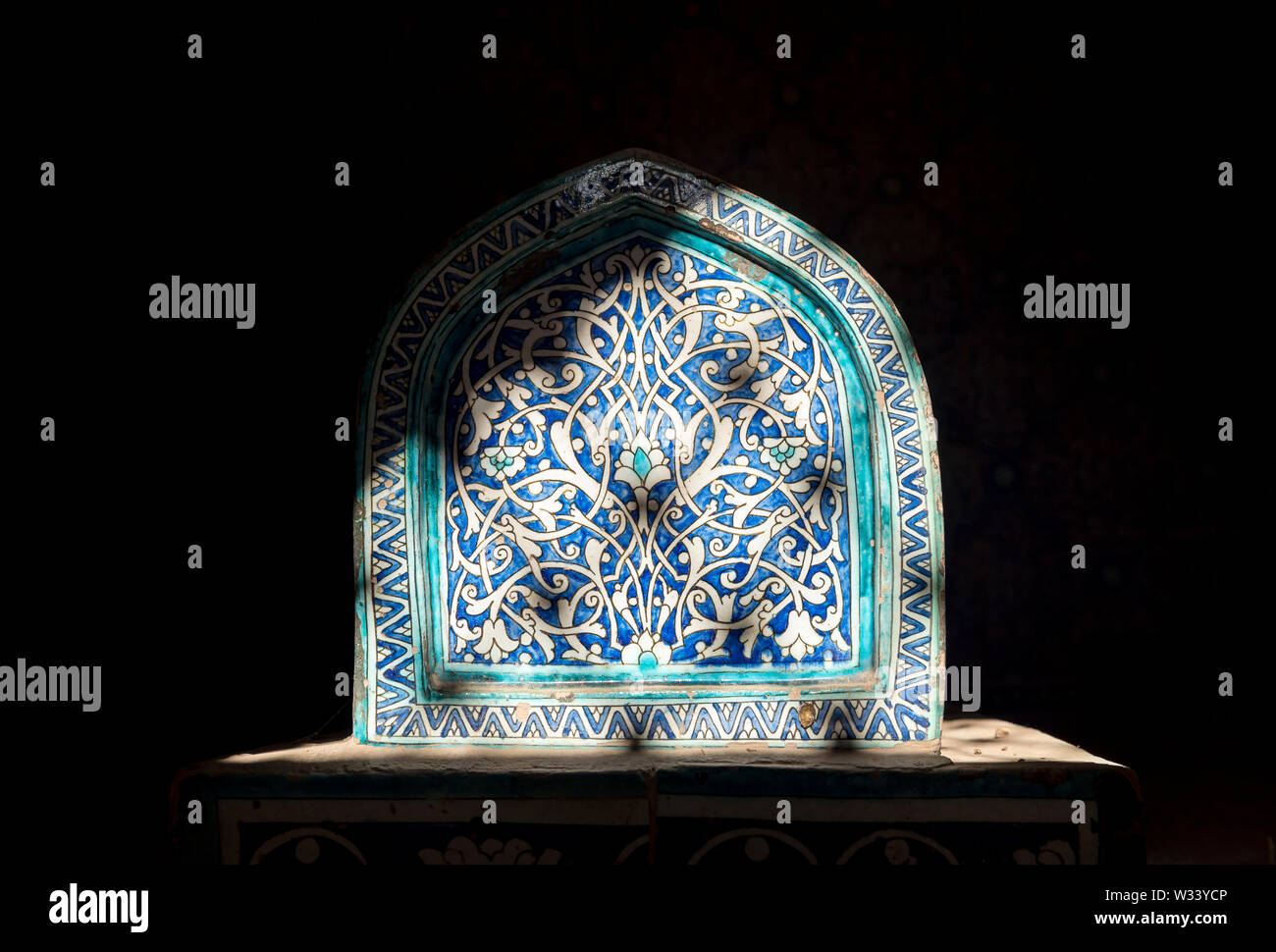 Tiled tomb at Mausoleum of Makhmud Pakhlavan (Pahlavon Mahmud), Khiva ...