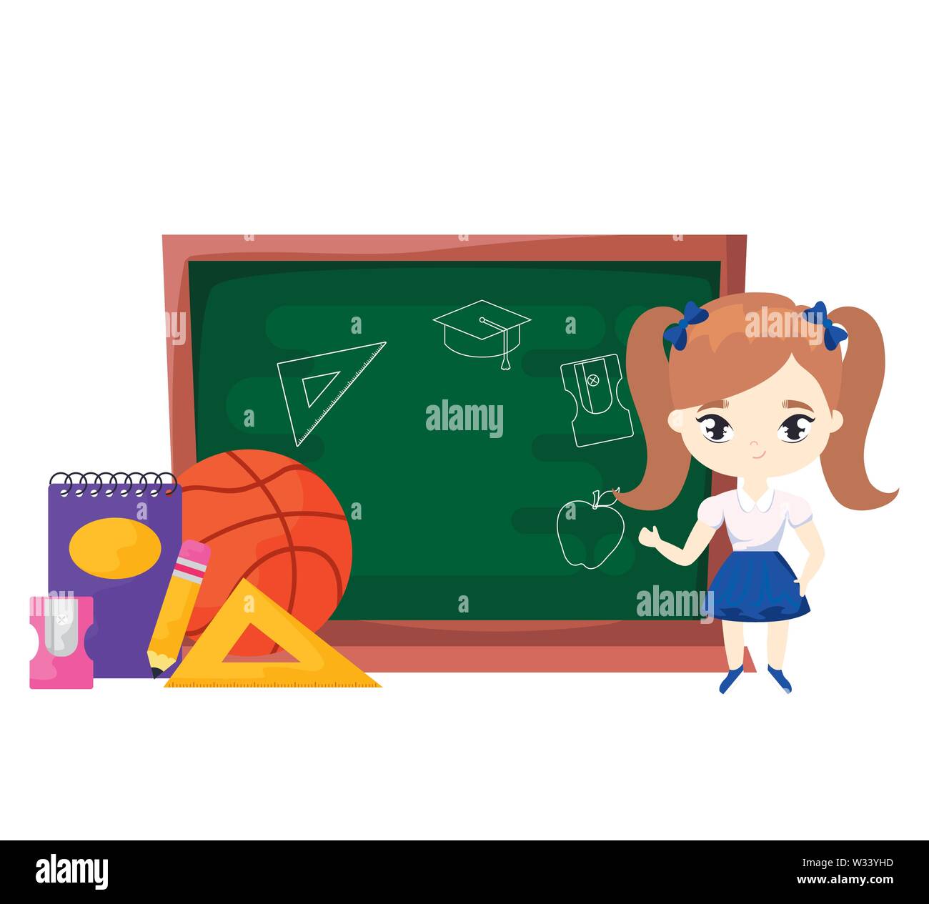 Girl uniform class board Cut Out Stock Images & Pictures - Alamy