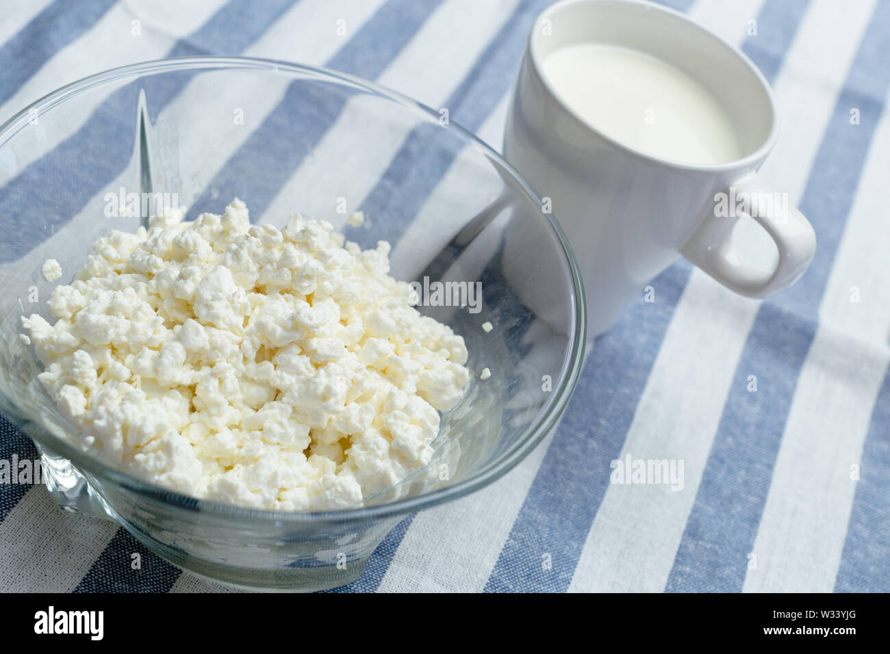 milk, cottage cheese - dairy products Stock Photo - Alamy