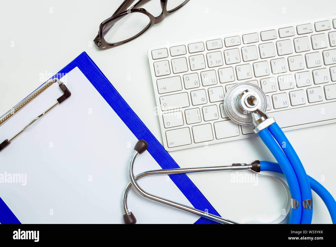 doctor workplace with a stethoscope Stock Photo - Alamy