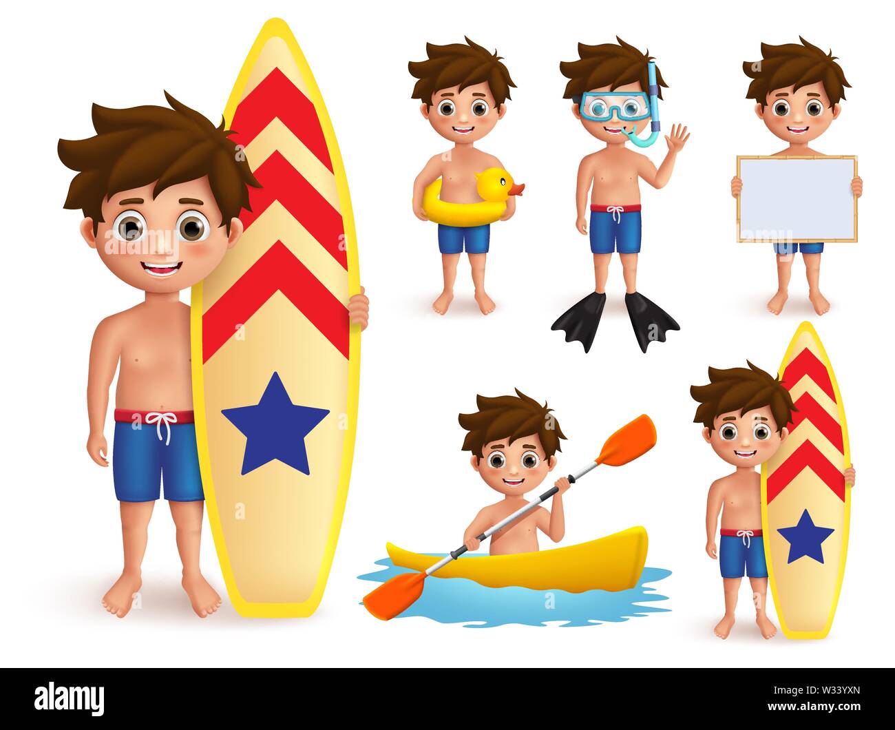 Kids playing in the sea Stock Vector Images - Alamy
