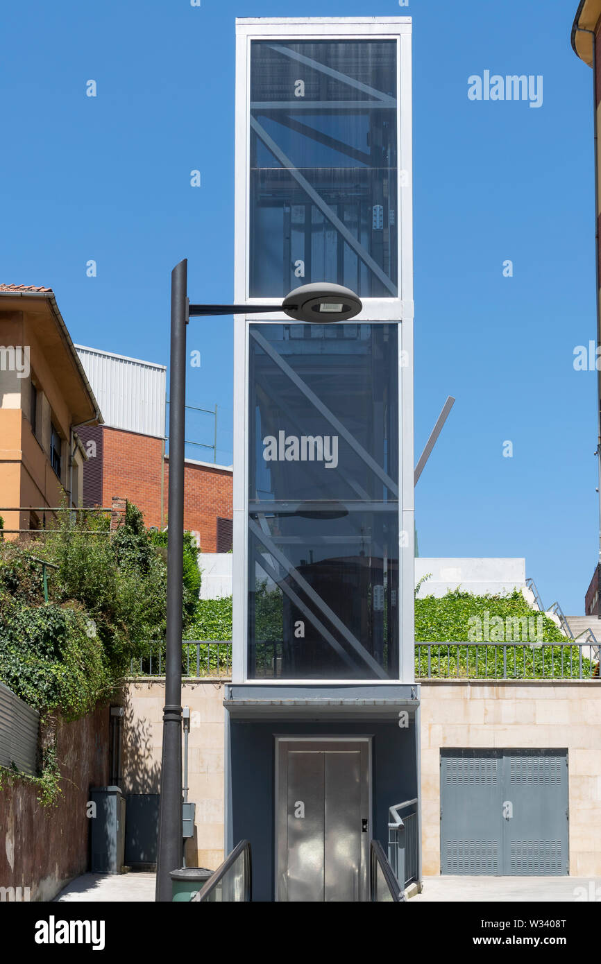 Street elevator with escalator in Spain. The concept of assistance to ...