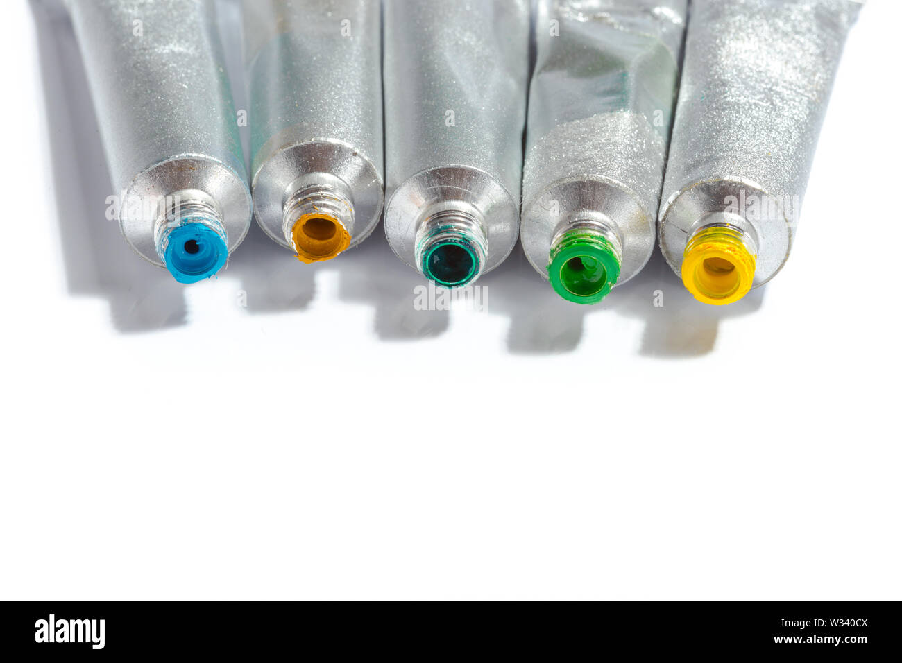 paint in tubes isolated on white Stock Photo - Alamy