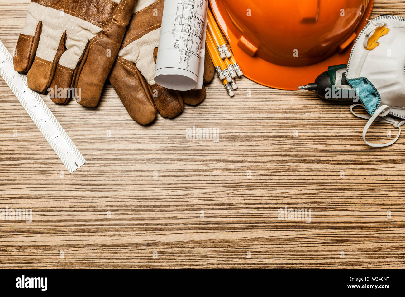 Set of architect tools Stock Photo - Alamy