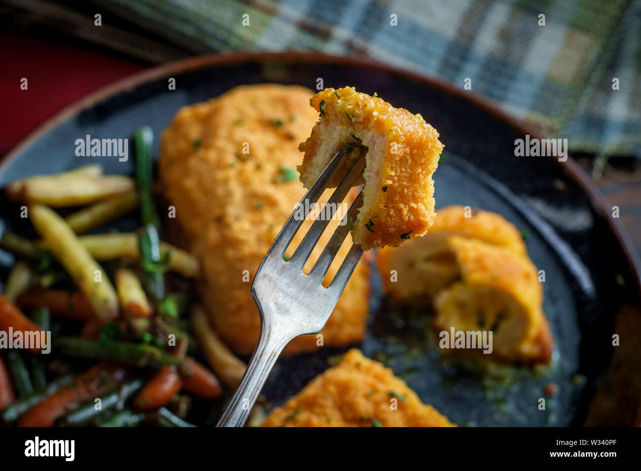Russian cuisine stuffed chicken cutlets kiev-style with butter sauce ...
