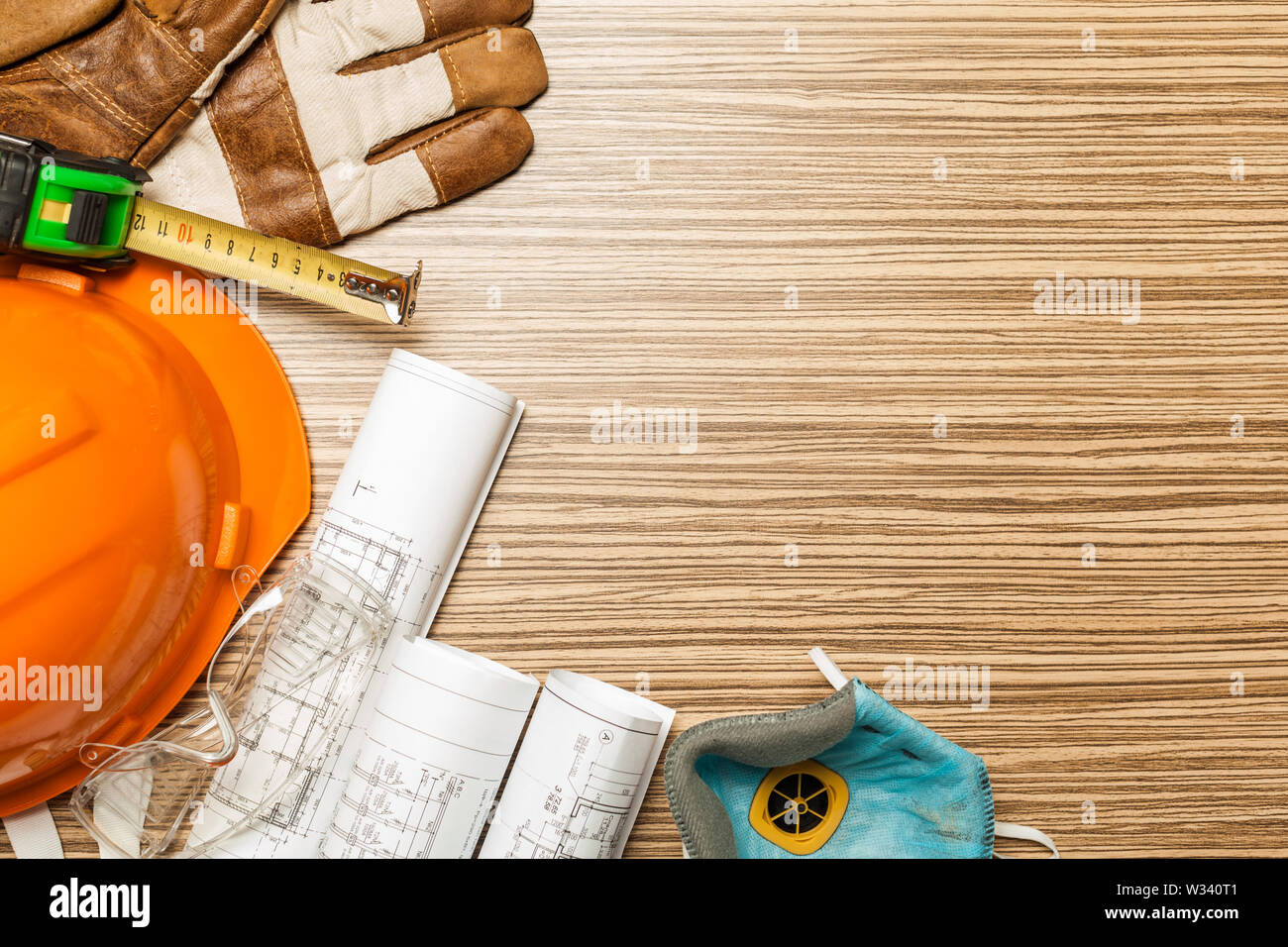 Set of architect tools Stock Photo - Alamy