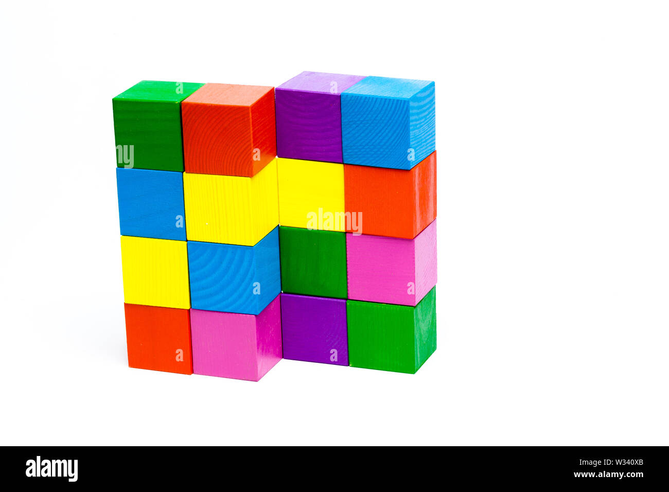 colored children cubes on white isolated background Stock Photo - Alamy