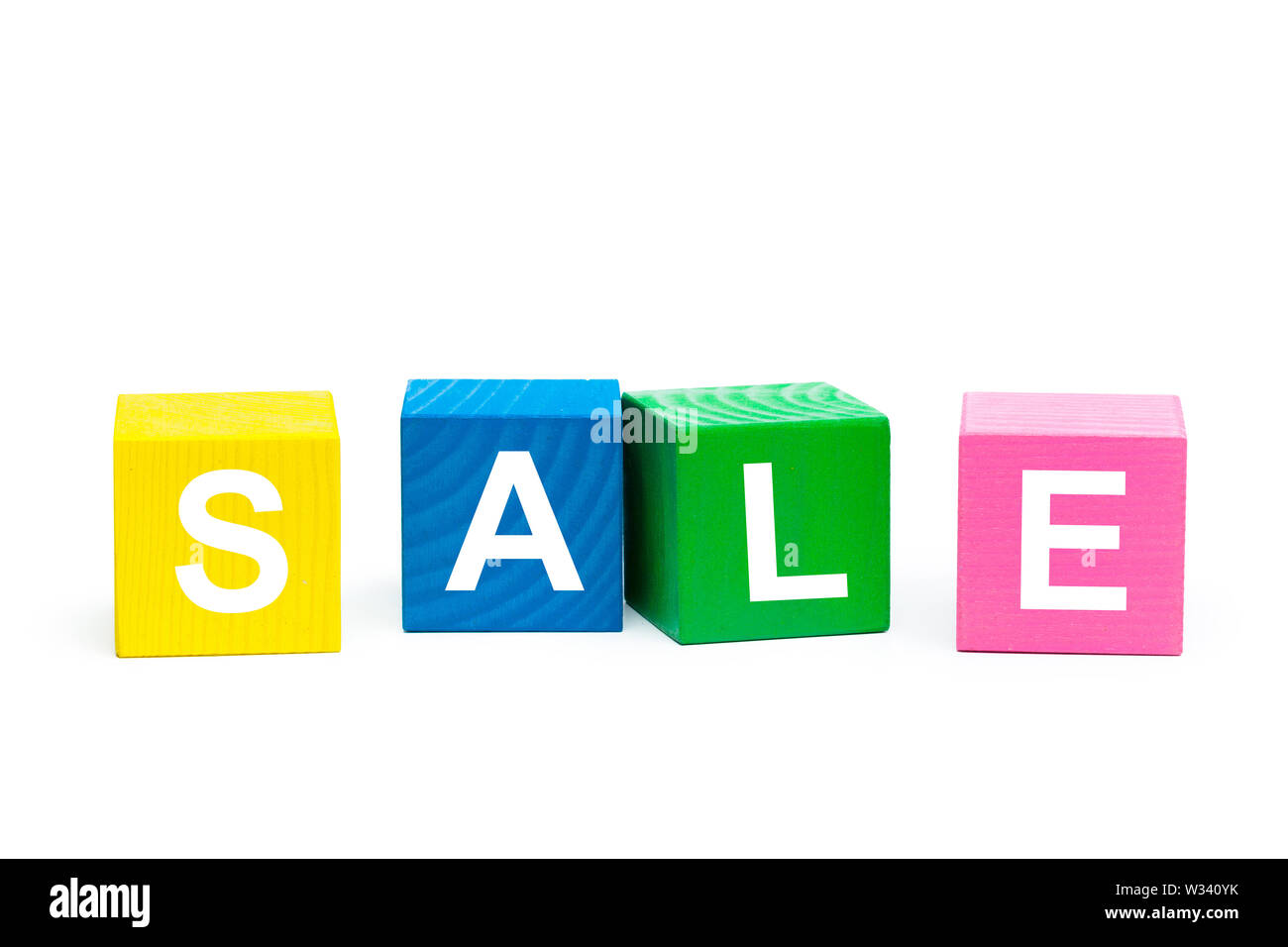 Sale Concept with wooden block Stock Photo - Alamy