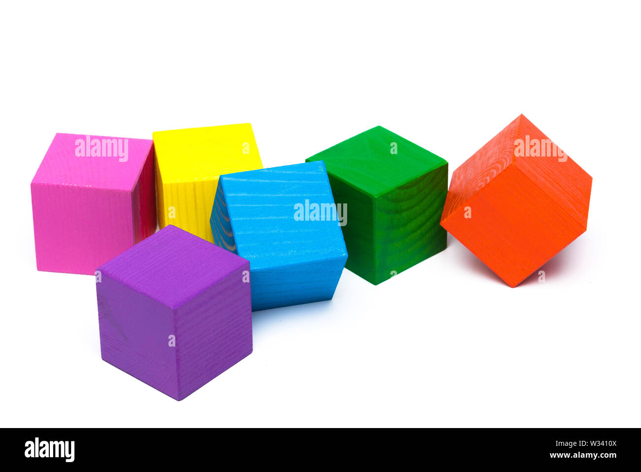 colored children cubes on white isolated background Stock Photo - Alamy