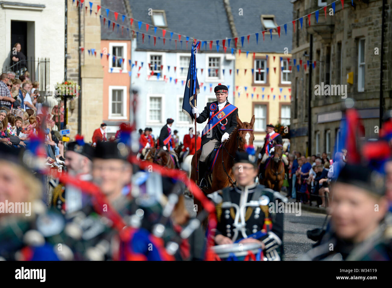 Jedburgh, Scotland, UK. 12th July 2019. Jethart Callant's Festival Day ...