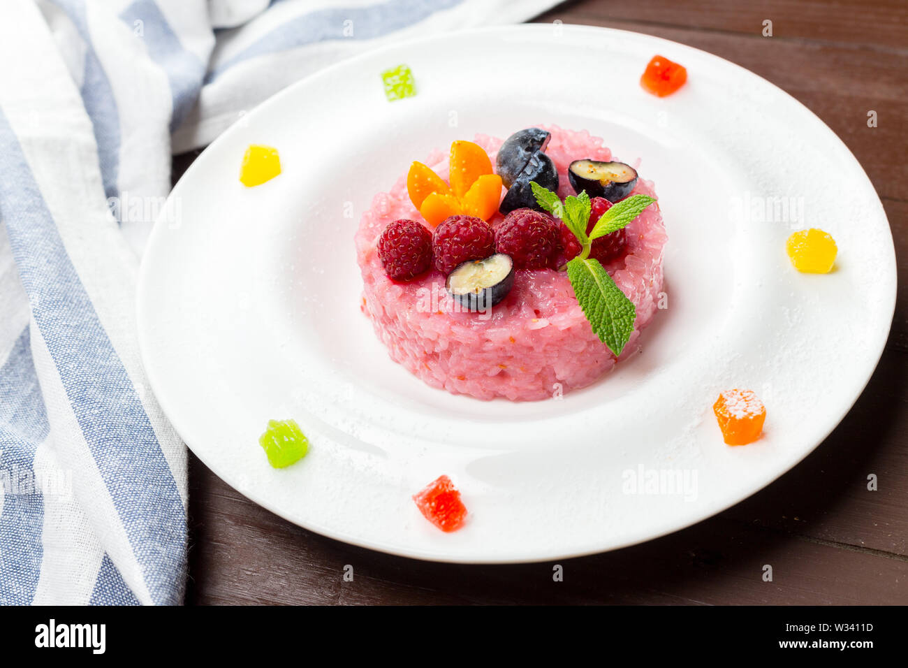 pink mochi japanese sweet rice treat Stock Photo - Alamy