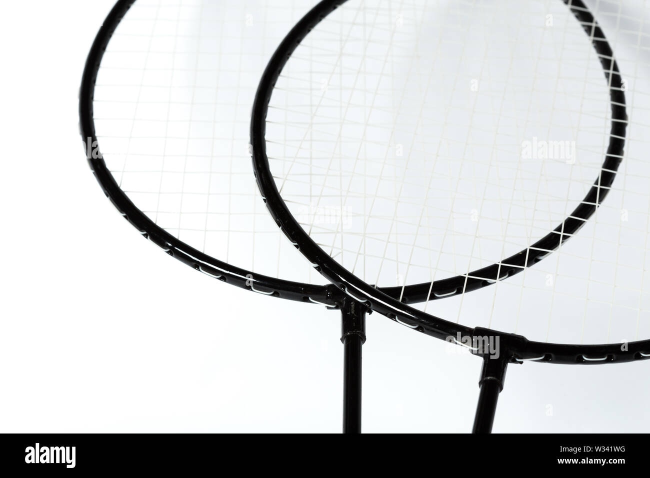Badminton rackets on white Stock Photo - Alamy