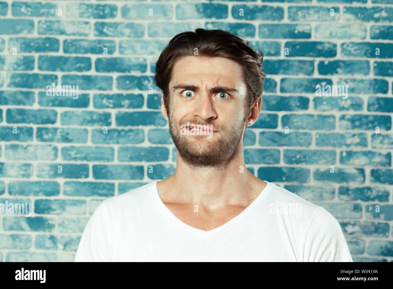 Portrait Of A Funny Man Stock Photo - Alamy