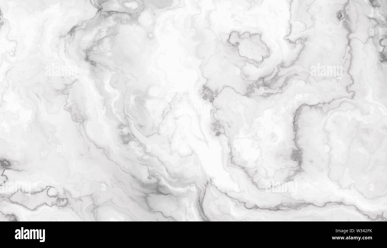 White marble pattern with curly grey and black veins. Abstract texture ...