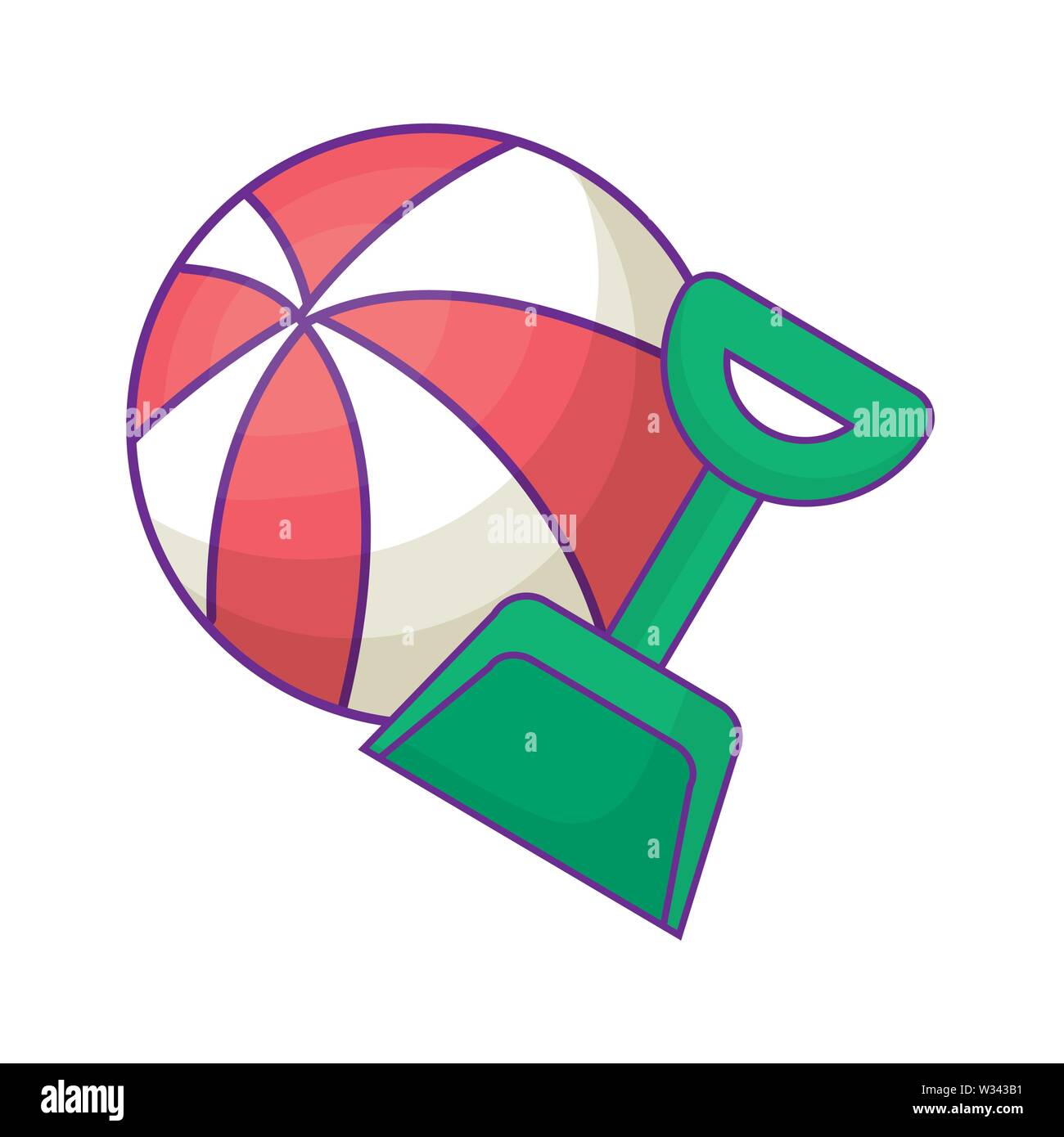 ball plastic with shovel toy vector illustration design Stock Vector ...