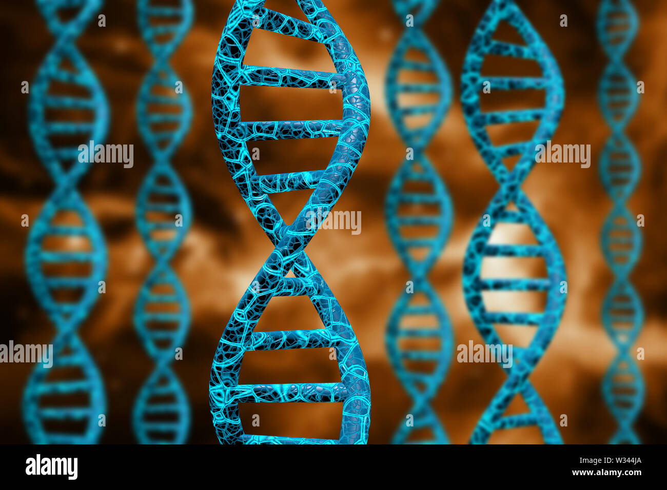 Abstract DNA strand double helix genetics 3D illustration Stock Photo ...