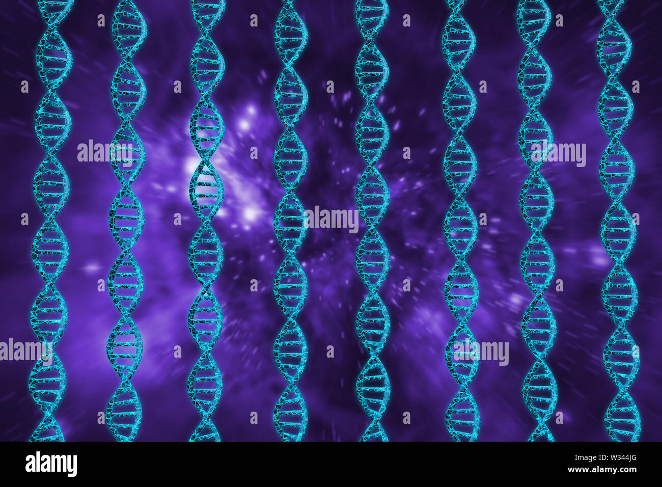 Abstract DNA strand double helix genetics 3D illustration Stock Photo ...