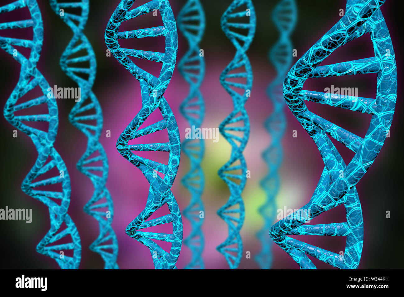 Abstract DNA strand double helix genetics 3D illustration Stock Photo ...