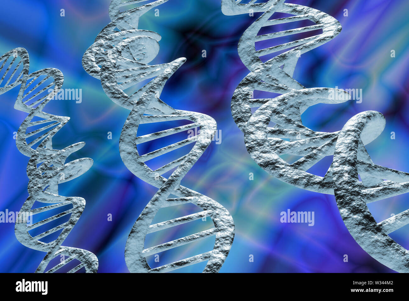 Abstract DNA strand double helix genetics 3D illustration Stock Photo ...