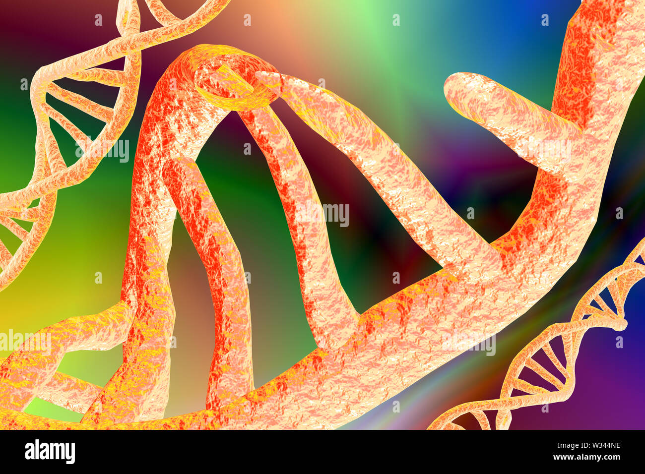 Abstract DNA strand double helix genetics 3D illustration Stock Photo ...