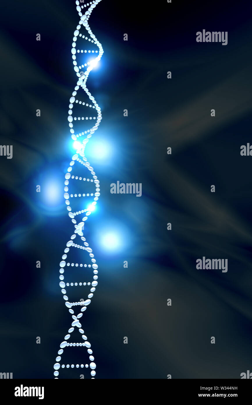 Abstract DNA strand double helix genetics 3D illustration Stock Photo ...