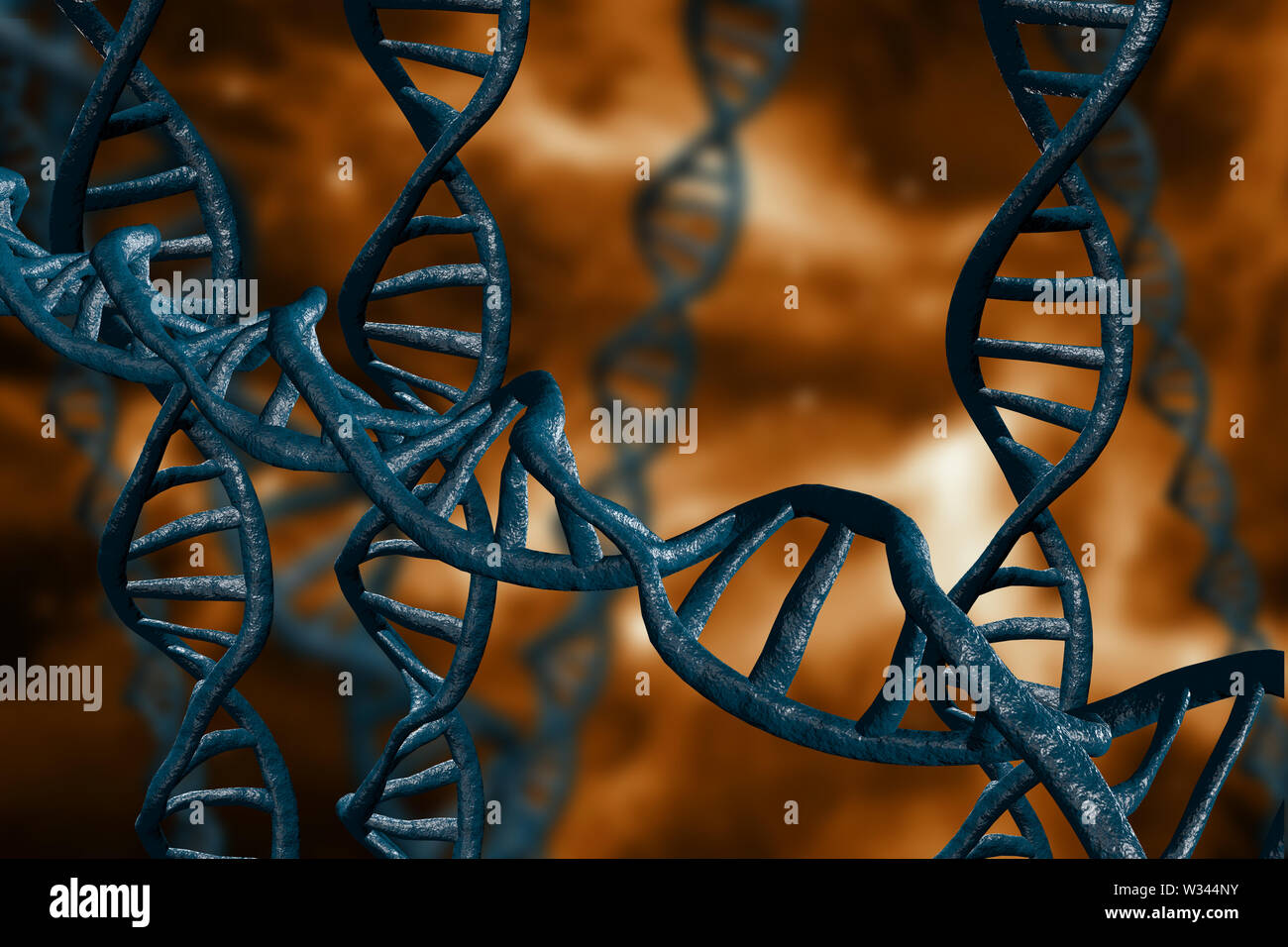 Abstract DNA strand double helix genetics 3D illustration Stock Photo ...