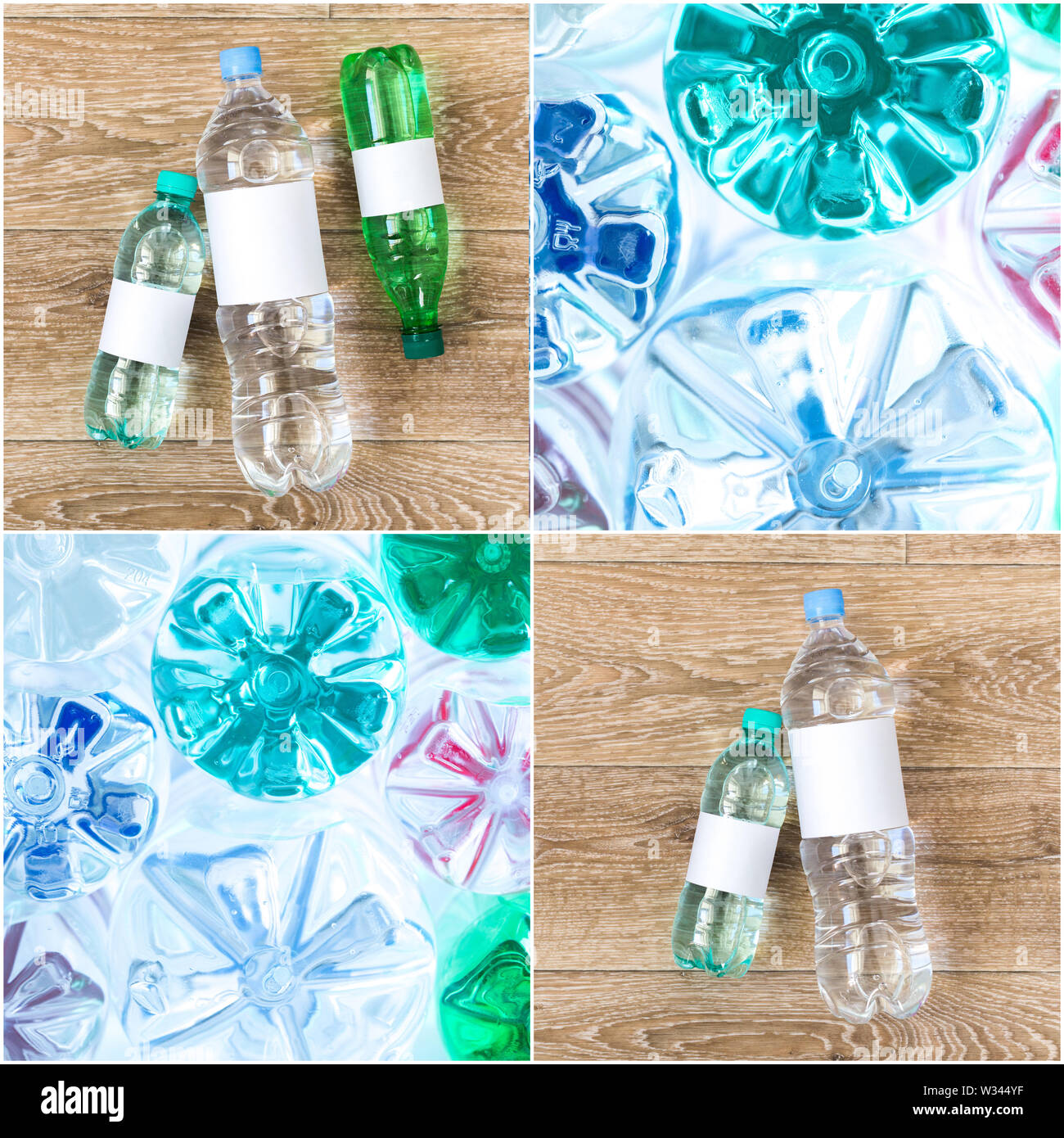 Collage of water bottles Stock Photo - Alamy