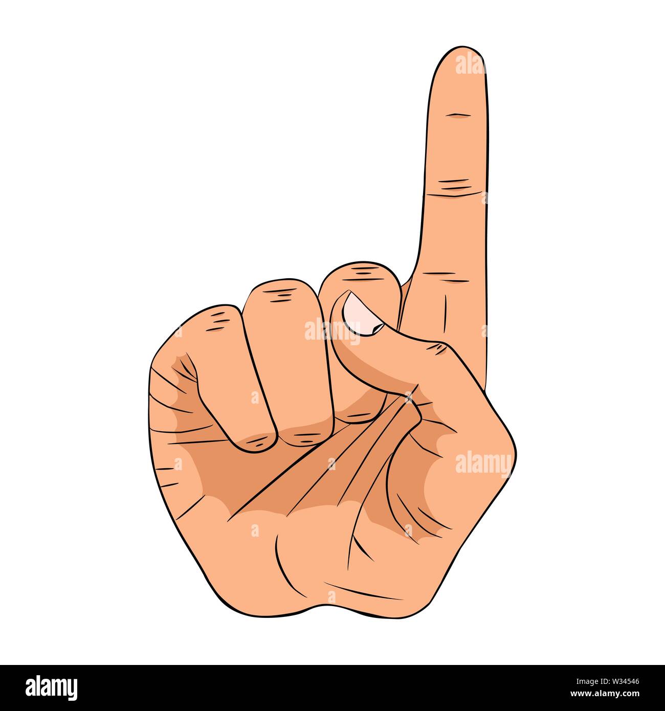 Raised his thumb Stock Vector Images - Alamy