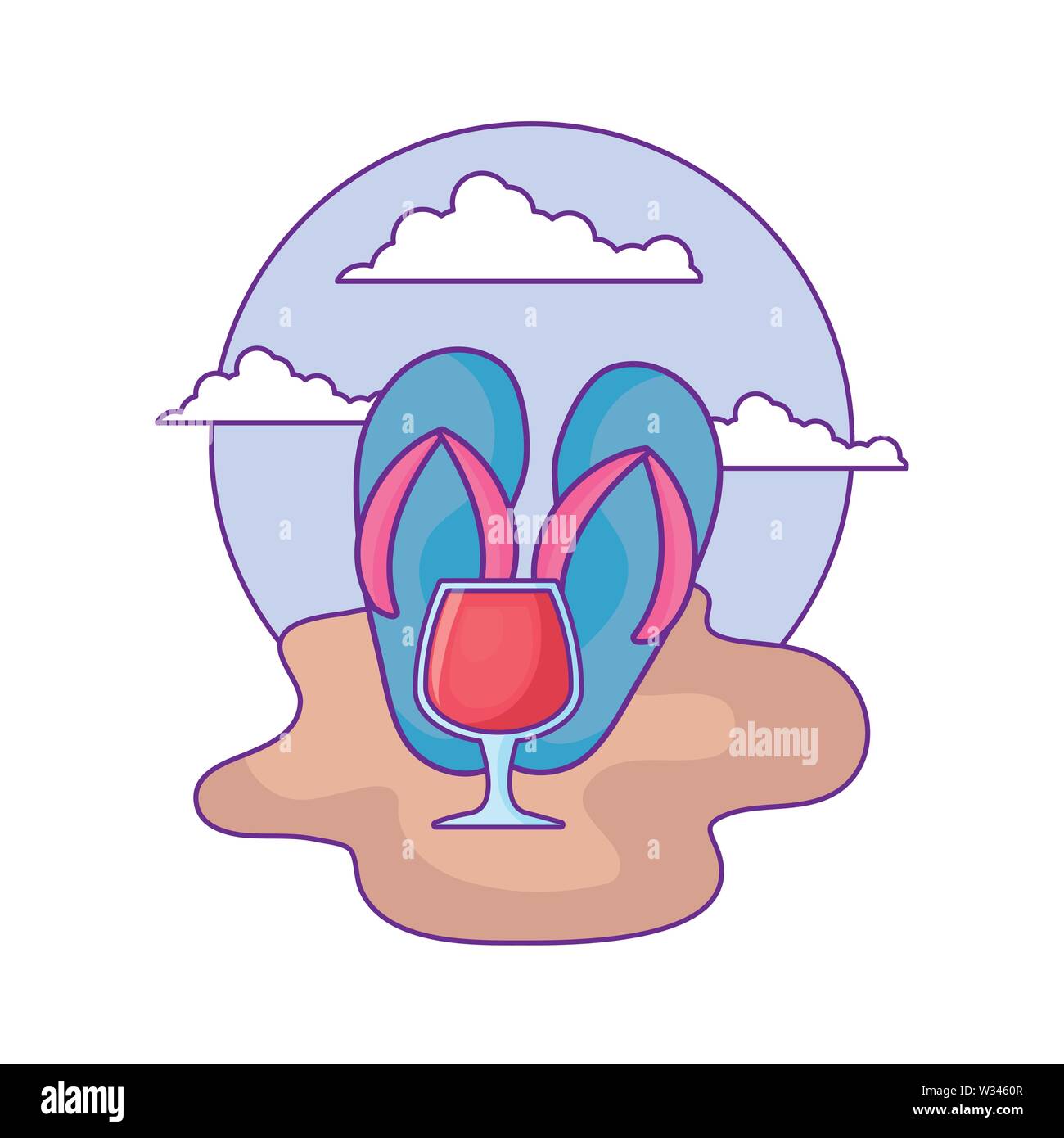 Foot in beach sand Stock Vector Images - Alamy